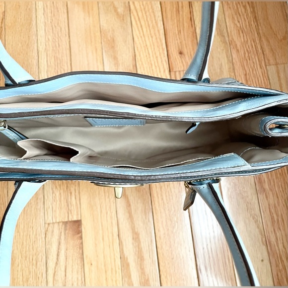 Coach | Bags | Coach Baby Blue Madeline Leather Tote 55 X 1 | Poshmark